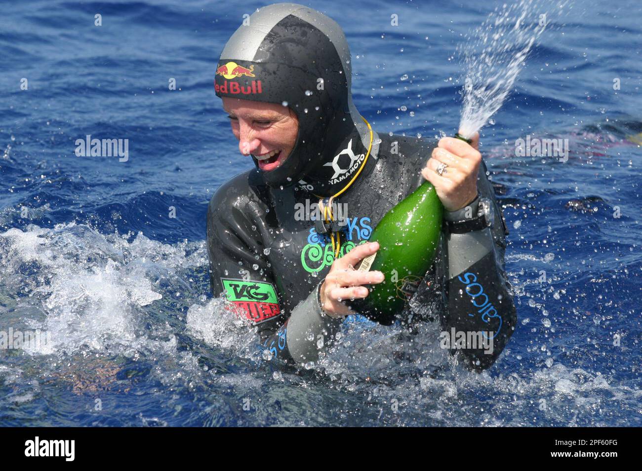 World champion freediver Tanya Streeter celebrates Monday, July 21 ...