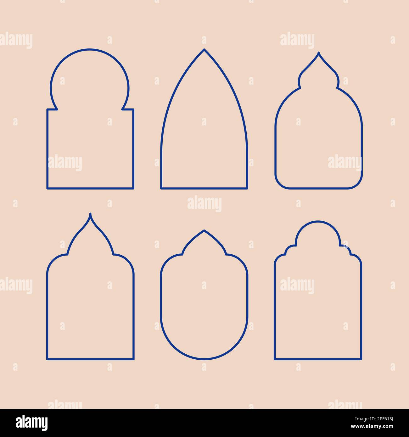 Oriental frames outline set. Islamic inspiration. Vector illustration ...