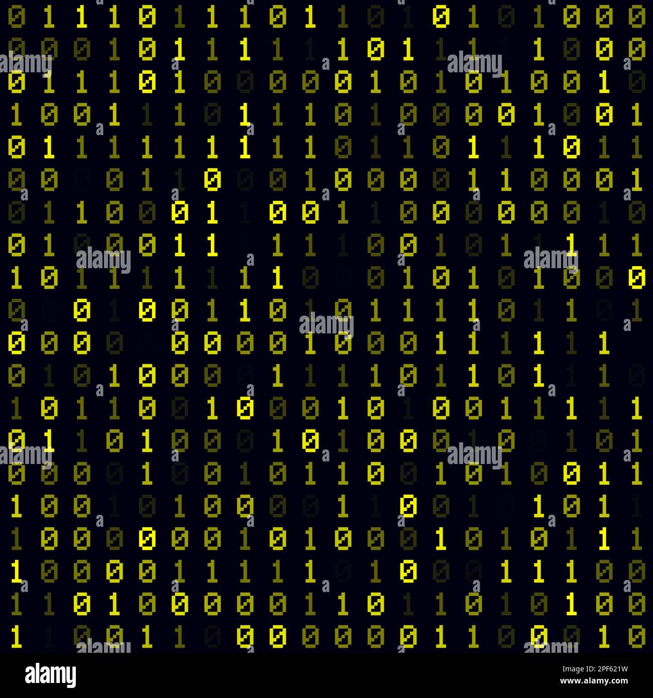 Digital background. Yellow filled binary background. Small sized ...