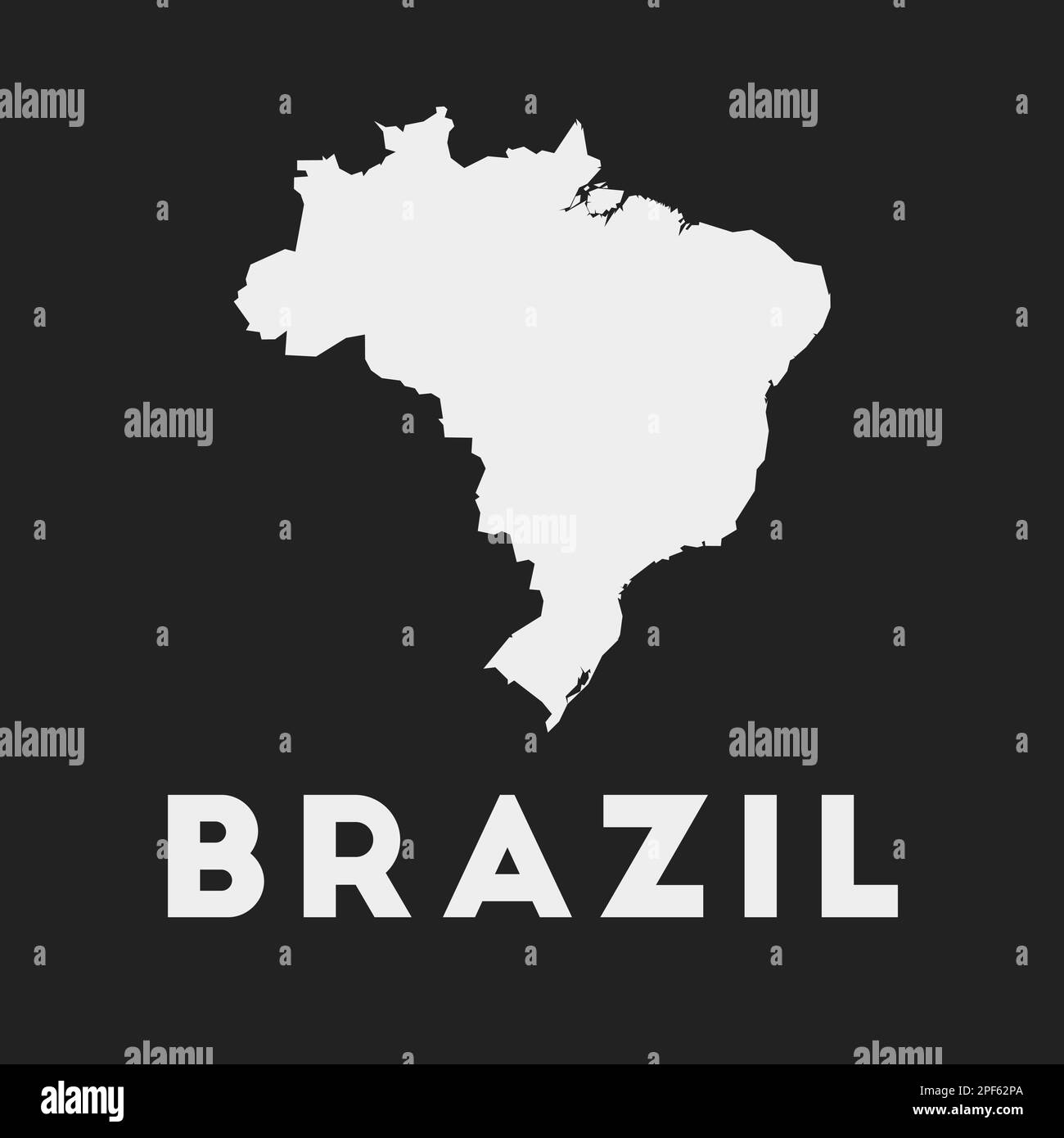 Brazil Icon Country Map On Dark Background Stylish Brazil Map With
