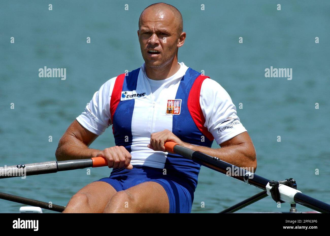 Czech Vaclav Chalupa reacts after the Men Single Sculls Final at the ...