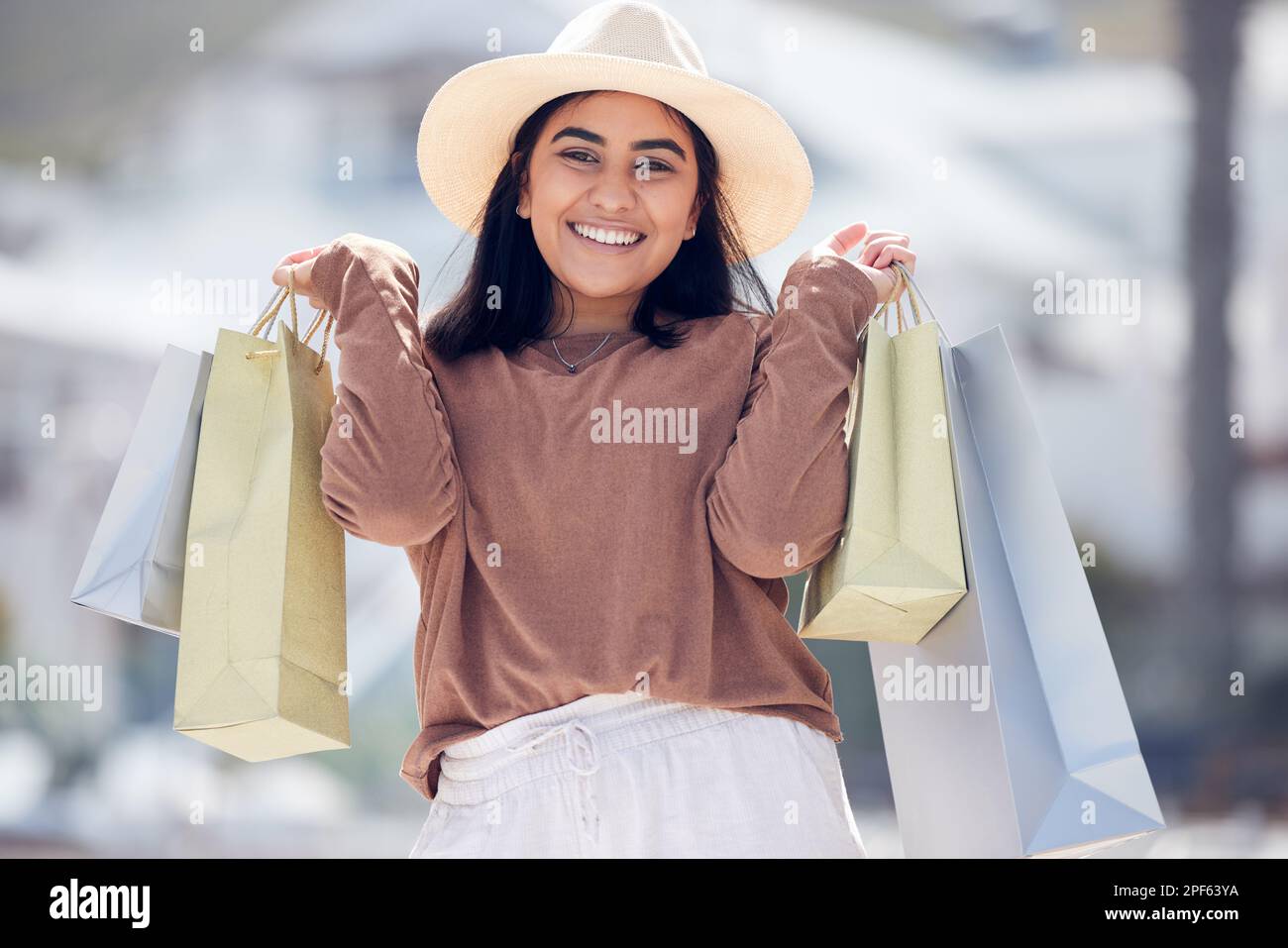 Its always an exciting time. a happy young woman spending a day ...