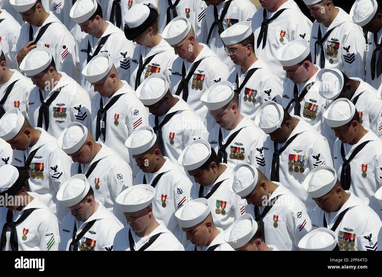 The crew of the Navy's newest aircraft carrier, the USS Ronald Reagan ...