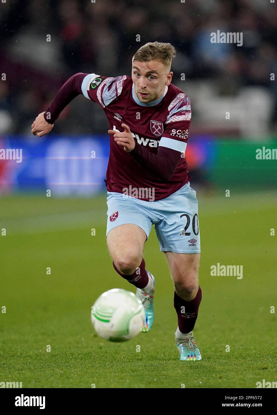 West Ham United’s Jarrod Bowen in action during the UEFA Europa ...