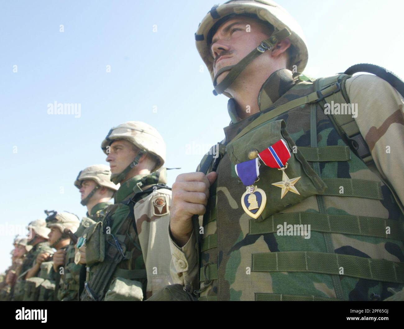 Spc. Willie Harris, right, from Panama City, Fla. and Spc. Robert Pybus ...