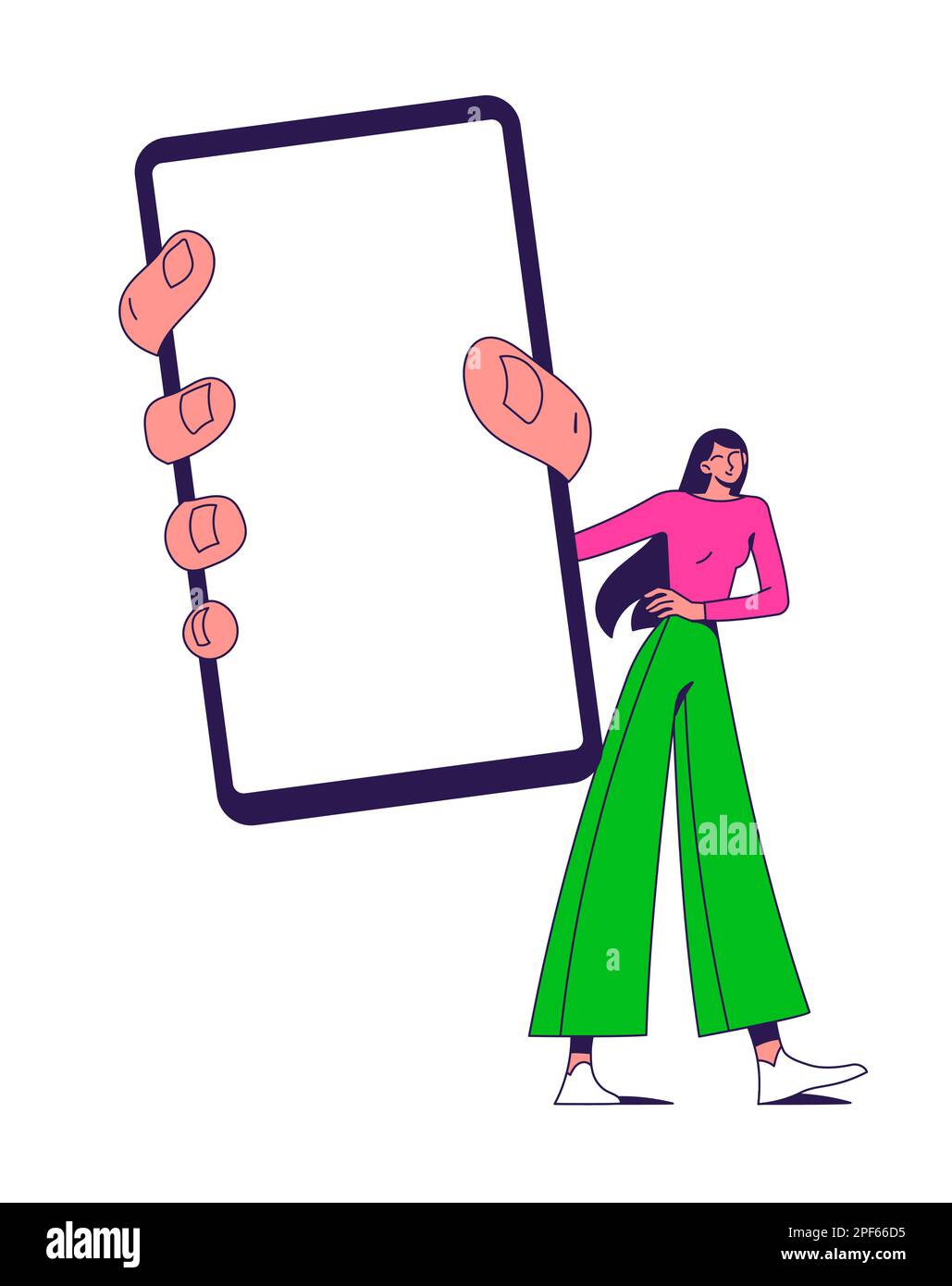 Woman smartphone message screen Stock Vector Images - Alamy