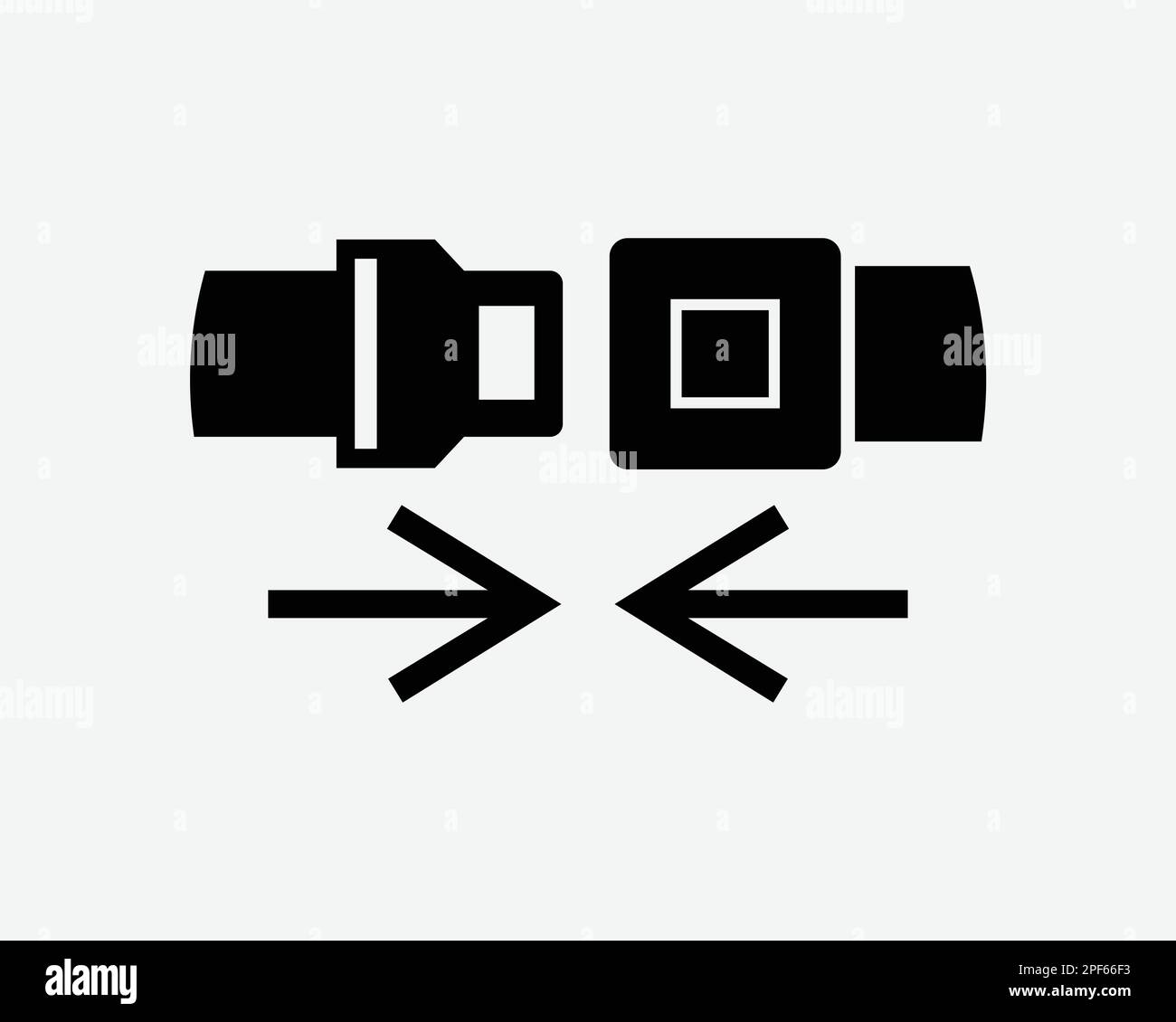 Fasten Seatbelt Sign Icon Reminder Wear Safety Harness Buckle Up Black ...