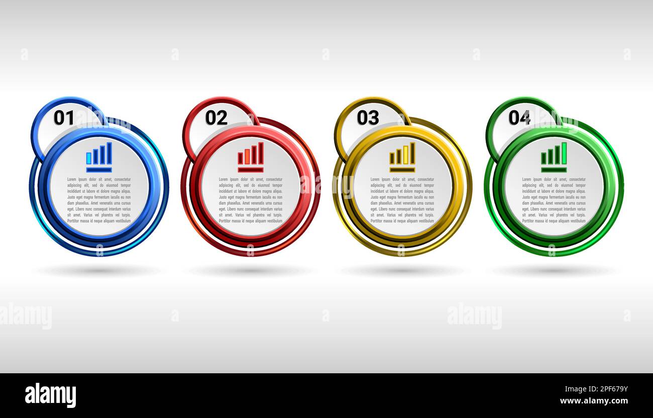 Design element for a four-step infographic timeline by circle. Moreover ...