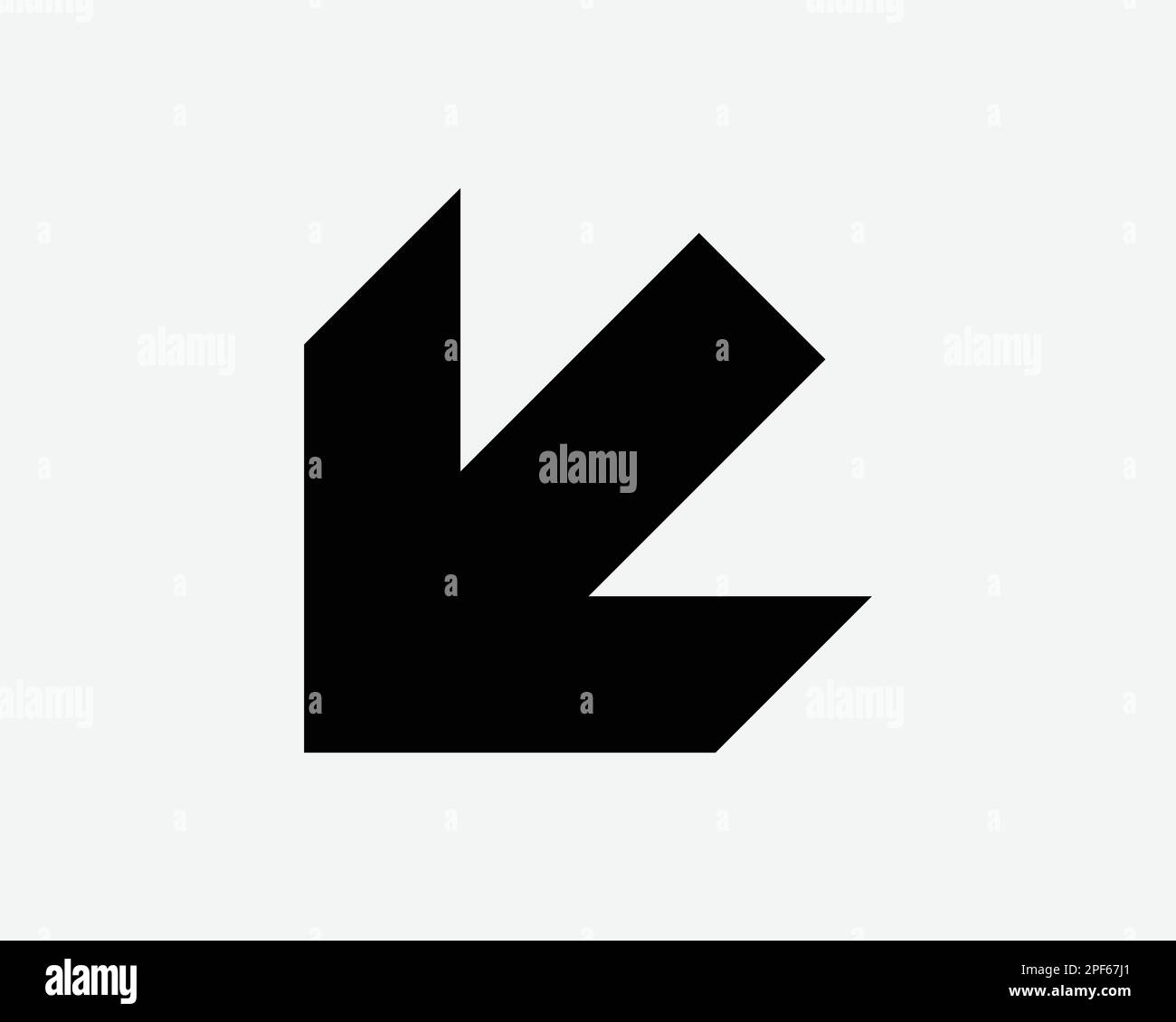 Bottom Left Arrow Point Pointing Directions Navigation Black White ...