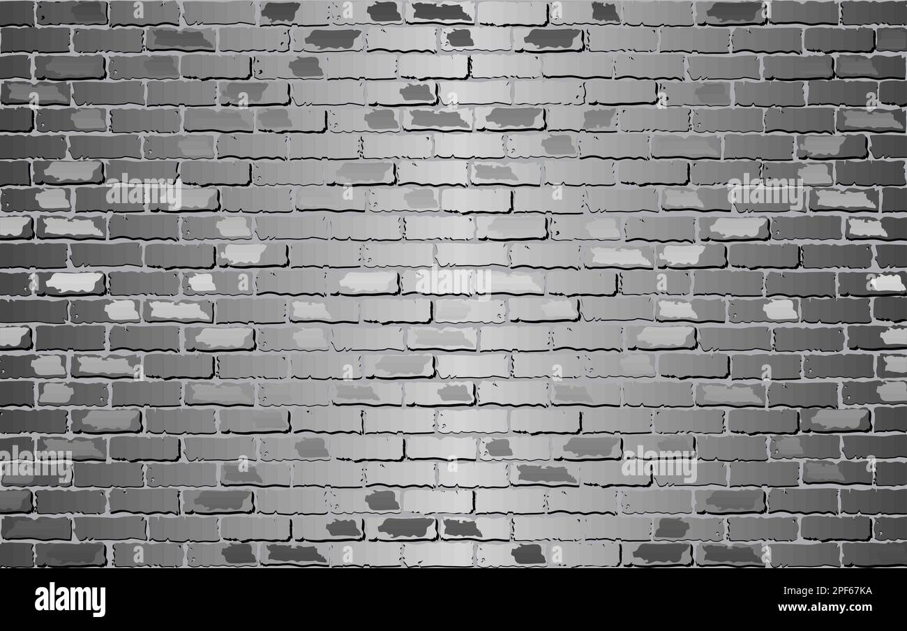 Shiny Gray brick wall - Illustration, Shades of Gray brick wall vector ...