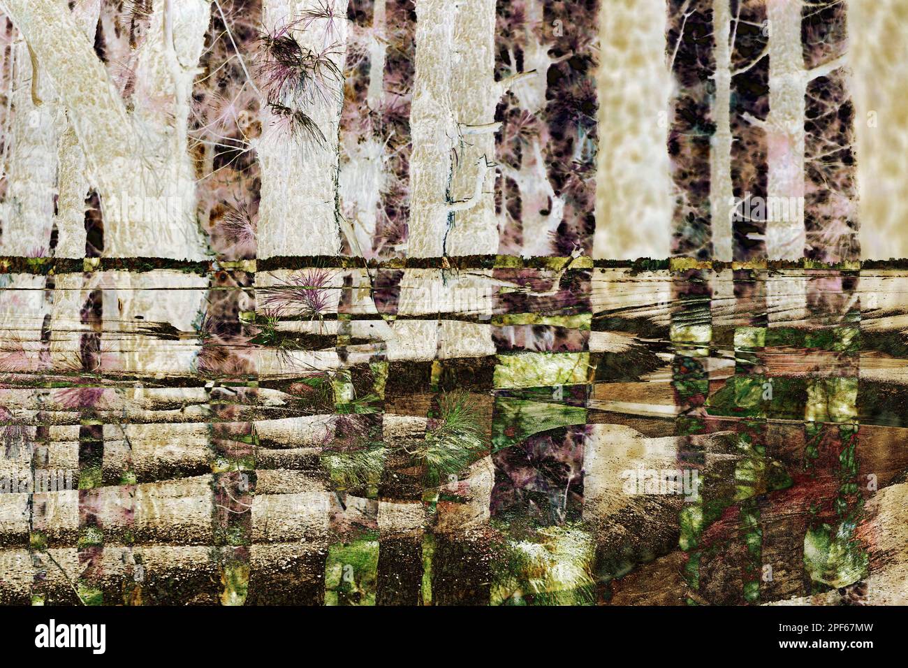 Abstract composition with stripe patterns in vertical and horizontal ...