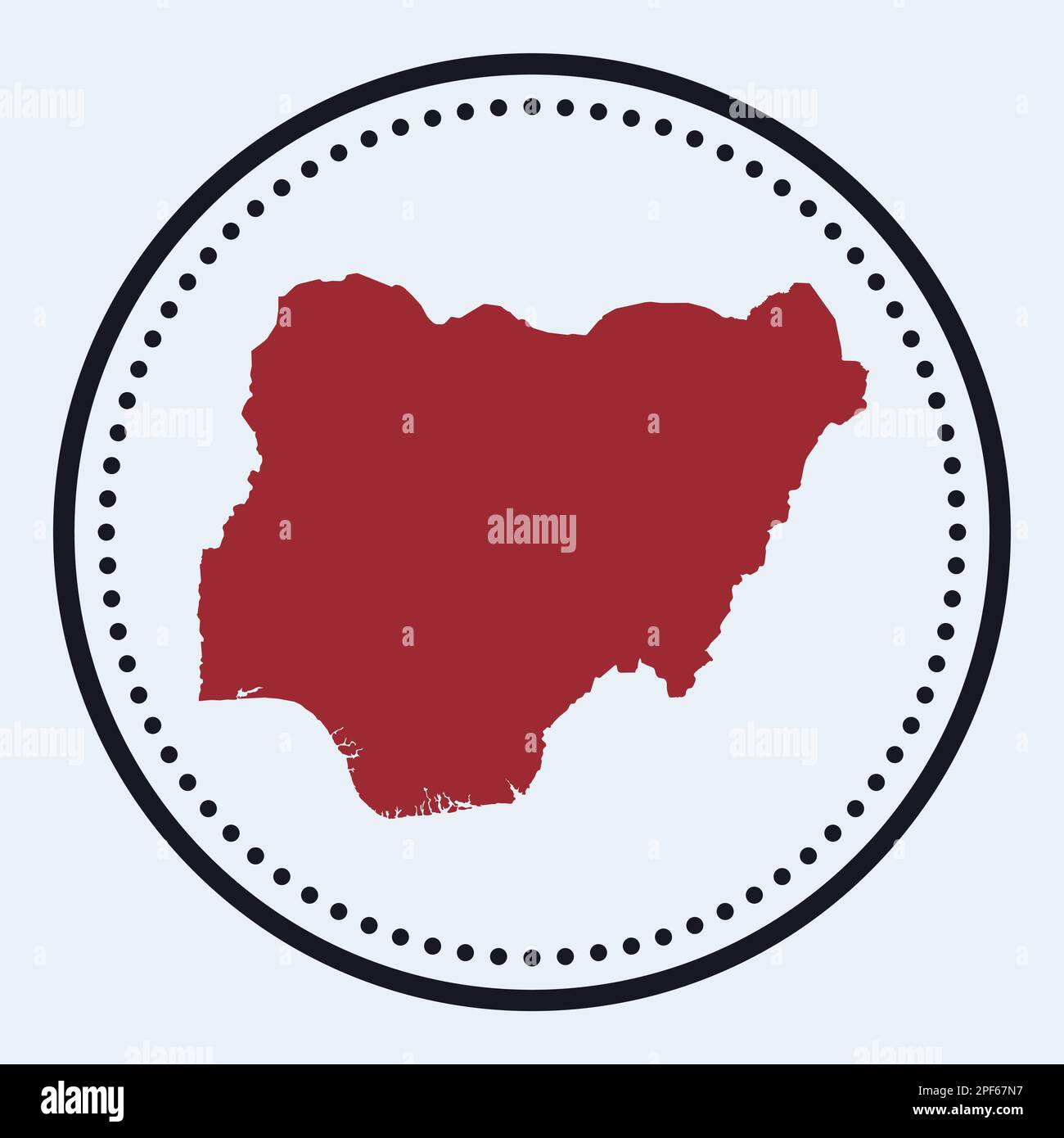 Nigeria round stamp. Round logo with country map and title. Stylish ...