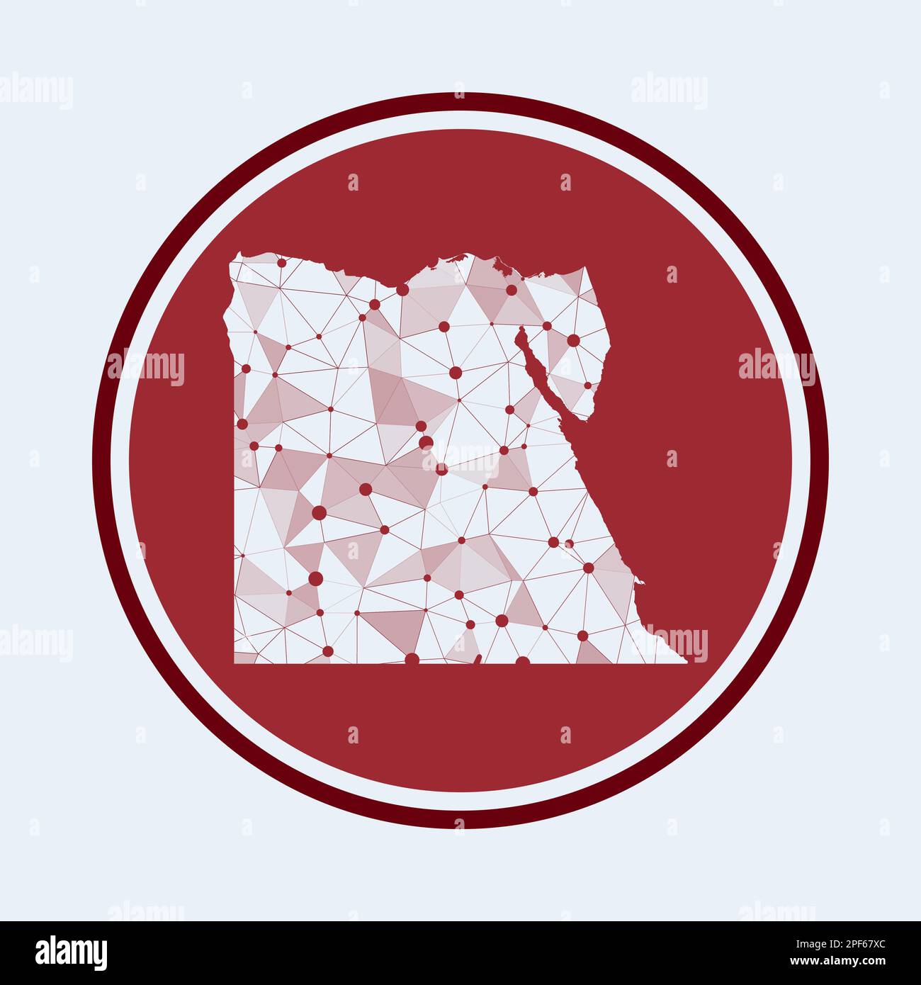 Egypt icon. Trendy tech logo of the country. Geometric mesh round ...