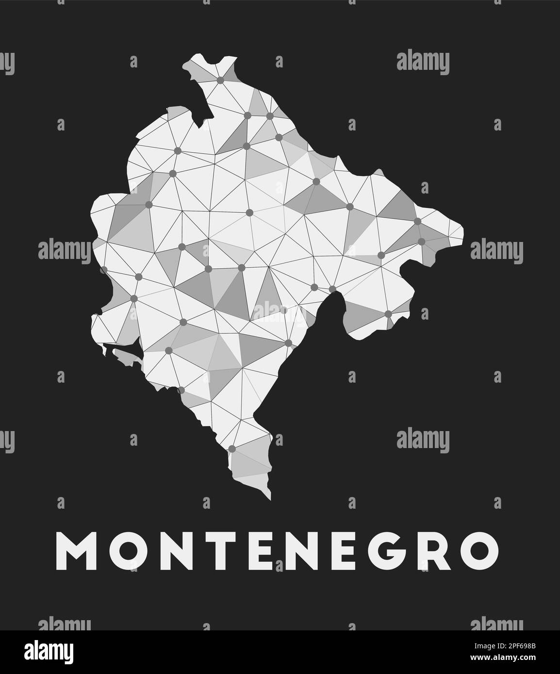 Montenegro - communication network map of country. Montenegro trendy ...