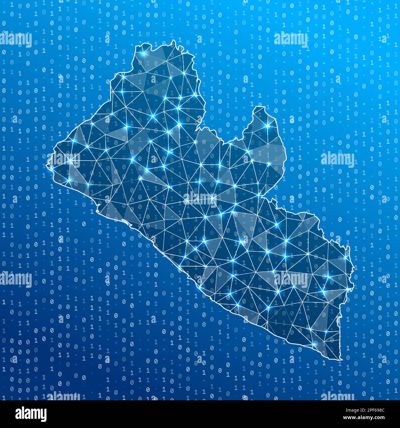 Network map of Liberia. Country digital connections map. Technology ...