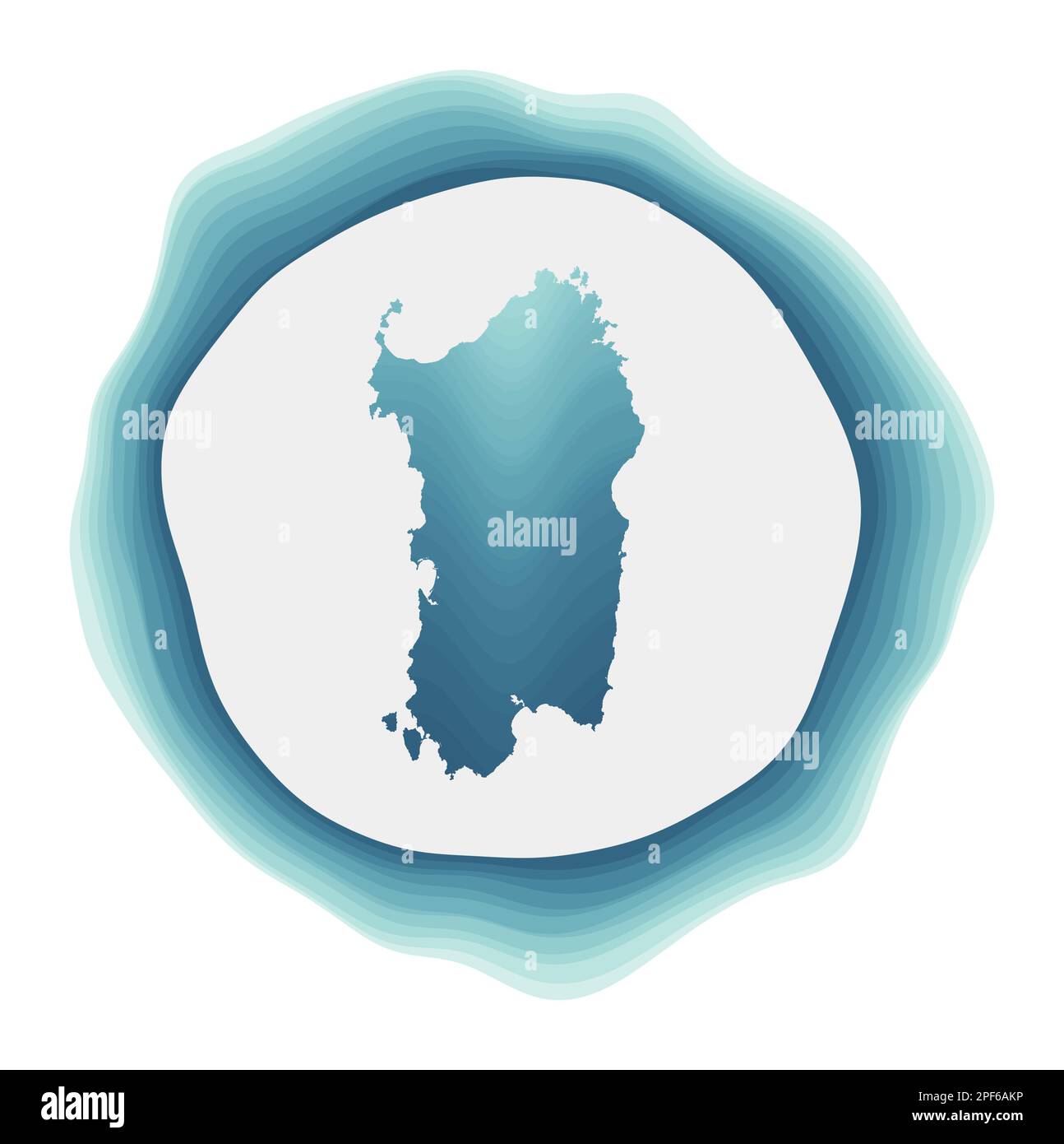 Sardinia logo. Badge of the island. Layered circular sign around ...
