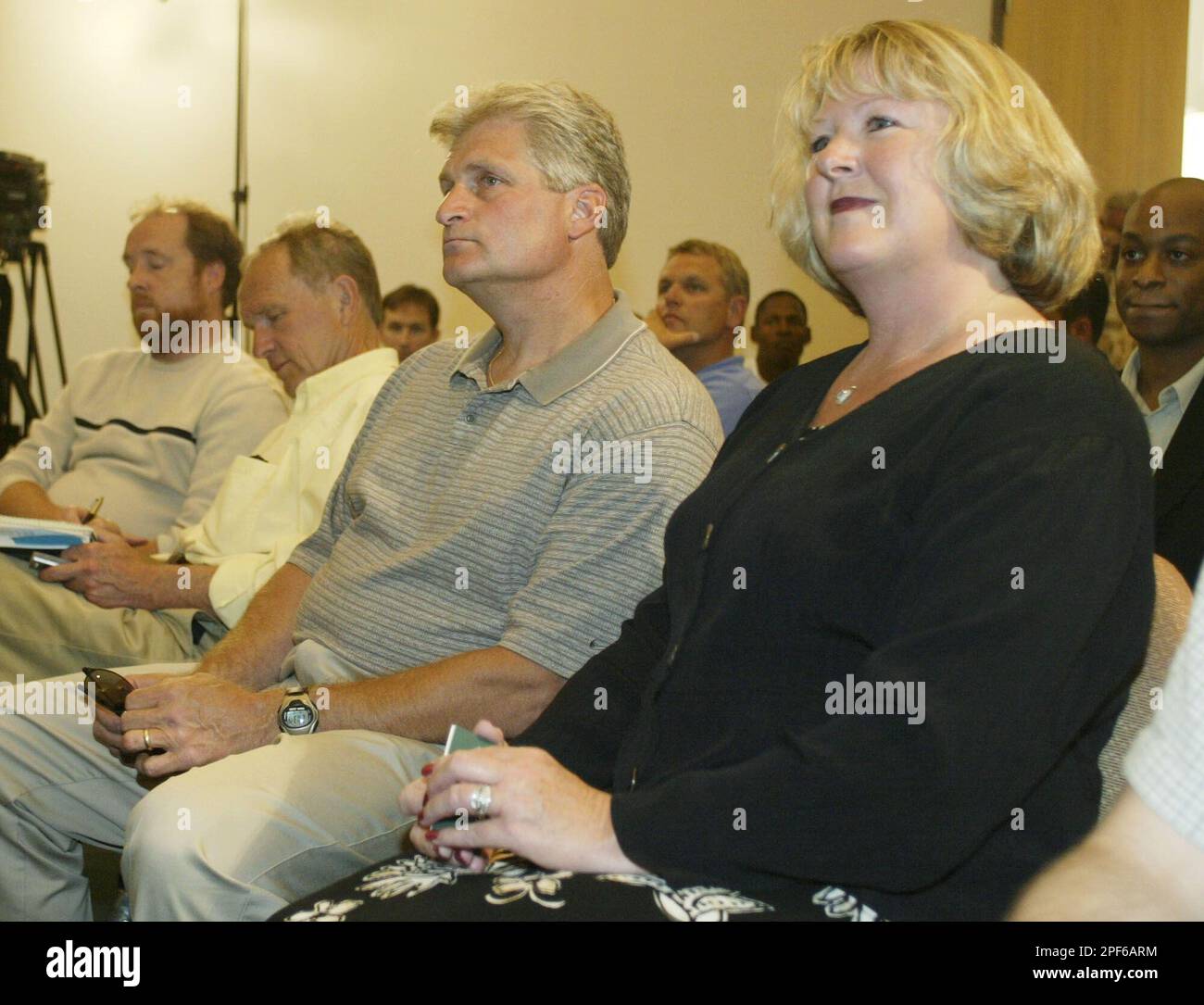 Rob, left, and Muriel Ridnour, of Blaine, Wash., watch as their son ...