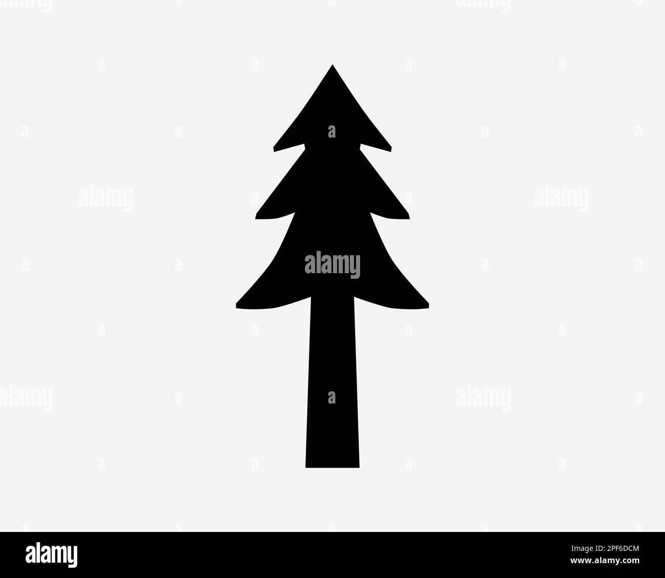 Pine Tree Icon Simple Cutout Christmas Nature Forest Plant Vector Black ...