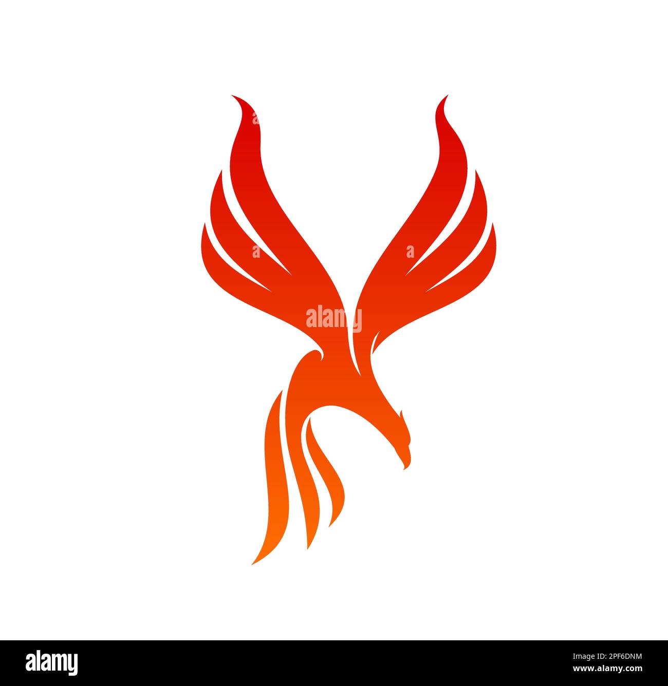 Phoenix bird icon, firebird with fire wings, vector symbol for brand or ...