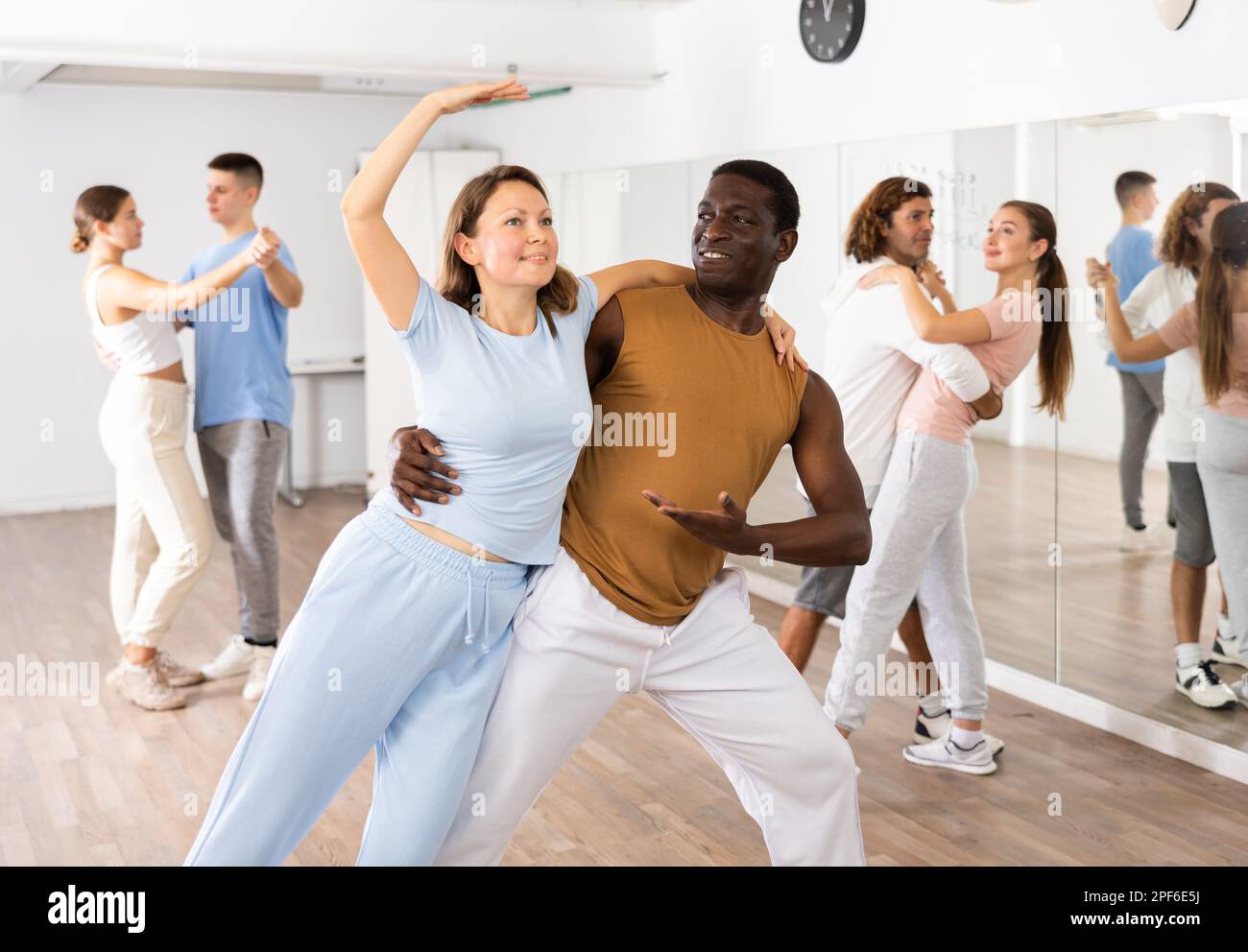 Adult female and adult male dancing pair dance Stock Photo - Alamy