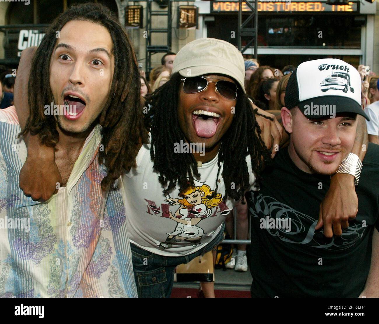 Members of the band Swollen Members pose as they arrive on the red ...