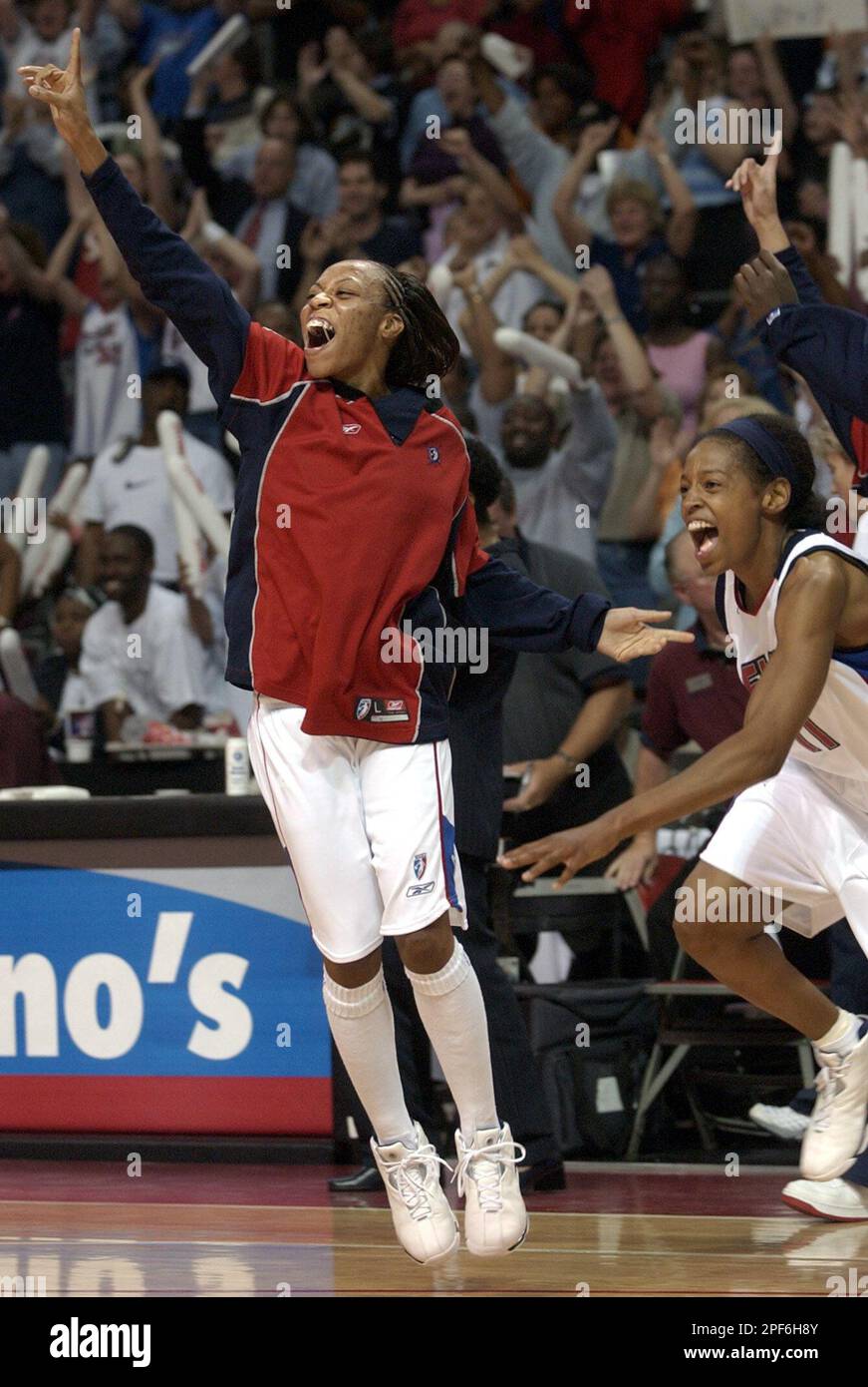 Detroit Shock players Sheila Lambert, left, and Kedra Holland-Corn ...