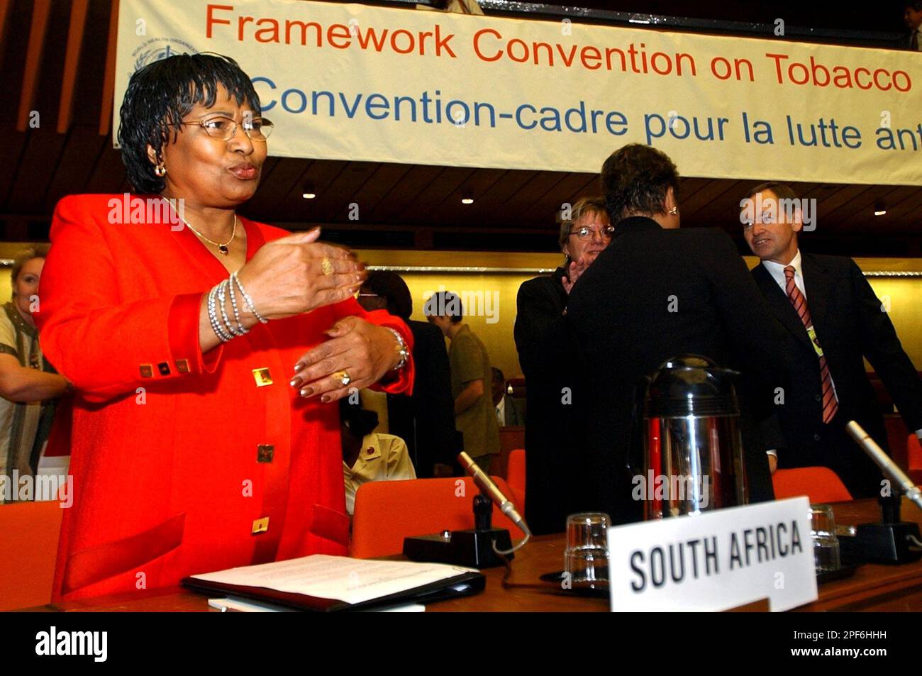 South African Health Minister, Manto Tshabalala-Msimang, speaks during ...