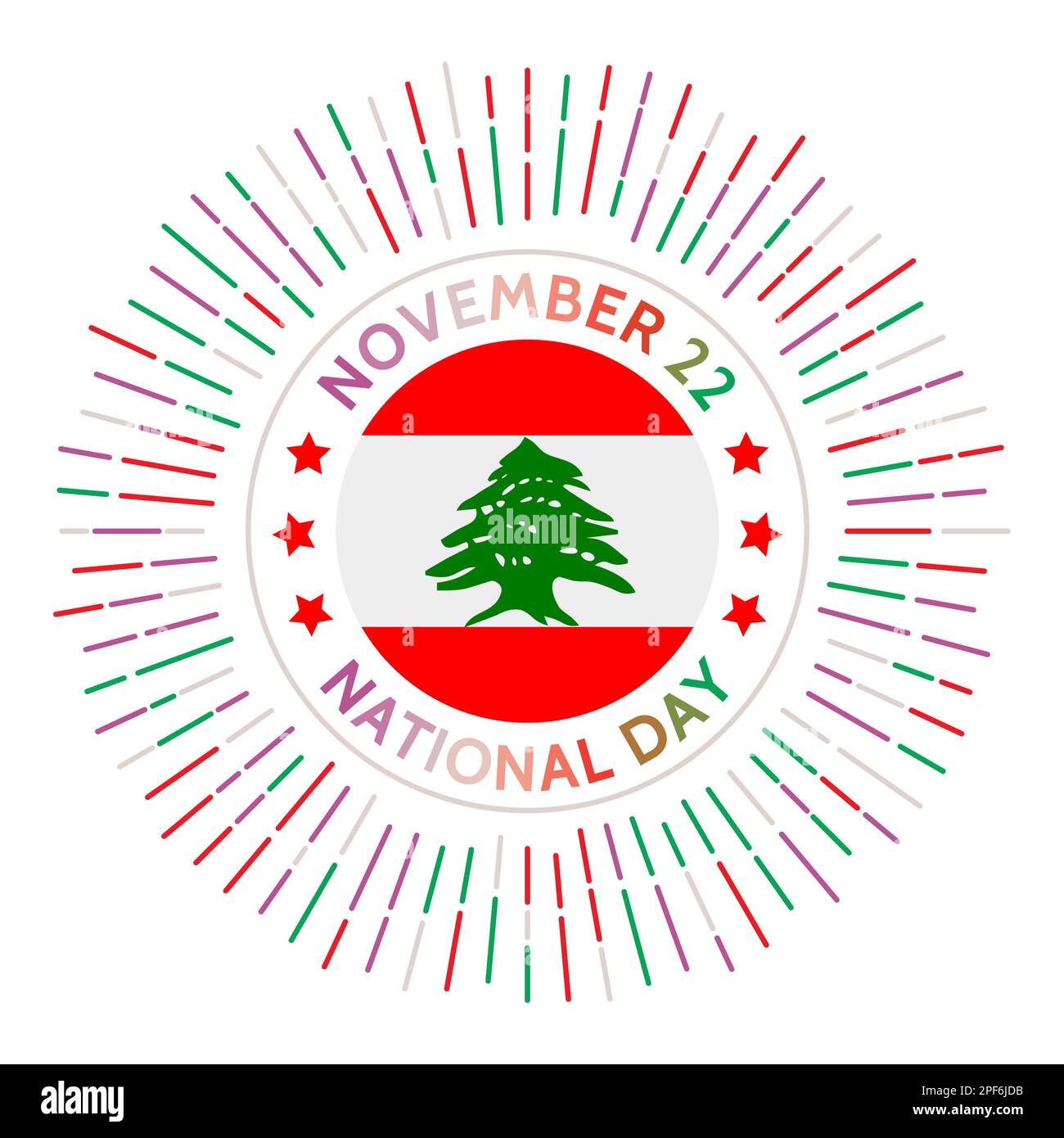 Lebanon national day badge. Independence from France in 1943 ...