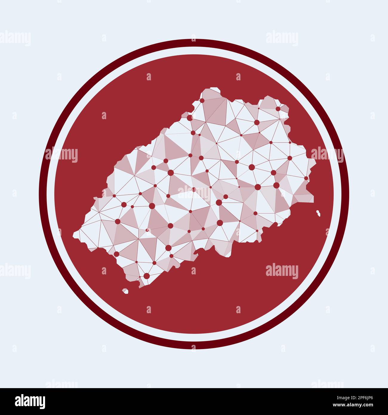 Saint Helena icon. Trendy tech logo of the island. Geometric mesh round ...