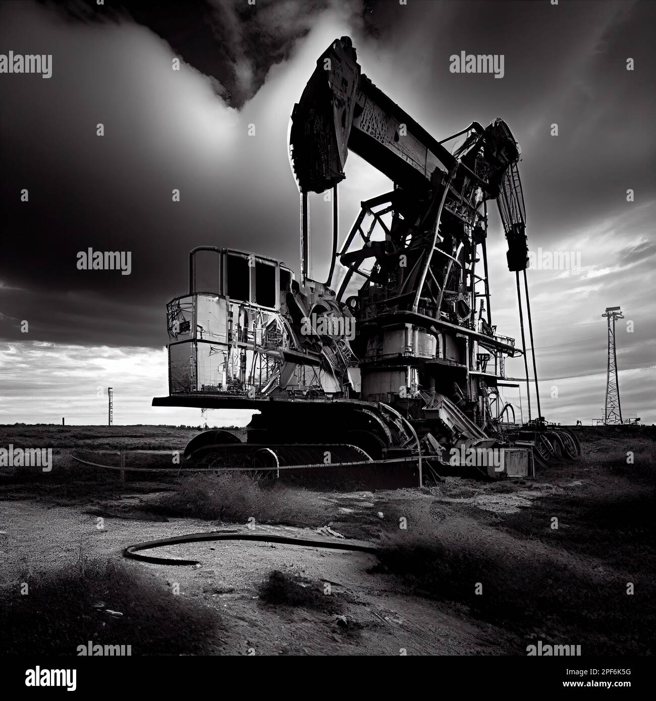 an old oil pump in the middle of nowhere, new mexico county, nm - image ...