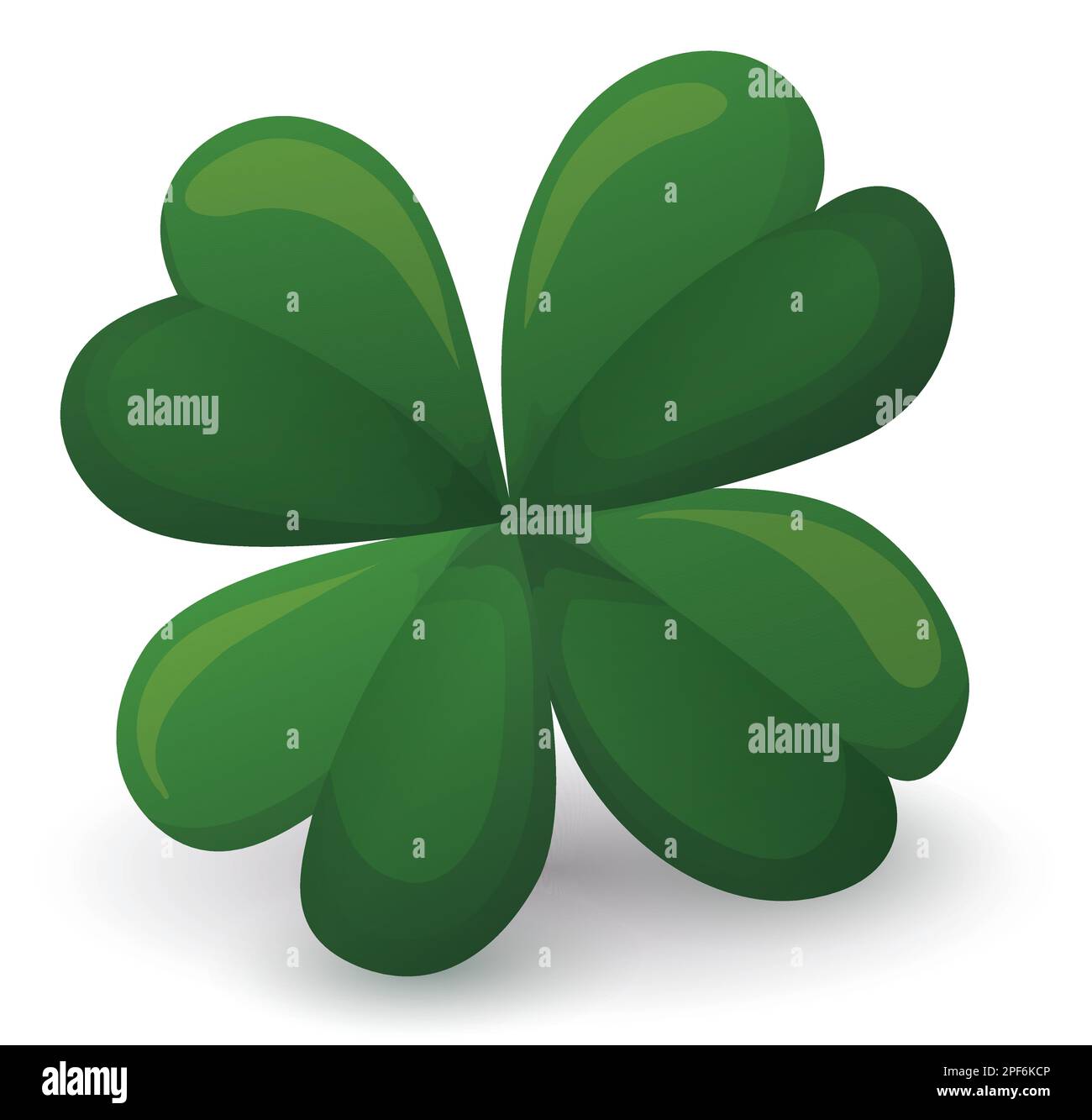 Close-up of lucky four-leaf clover. Design in gradient effect, isolated ...