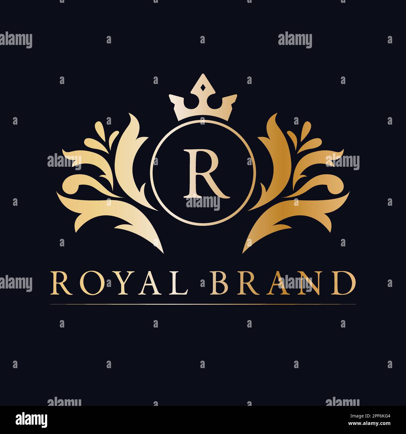 Victorian royal brand logo design. Classic luxury logotype. Elegant logo with crown Stock Vector ...