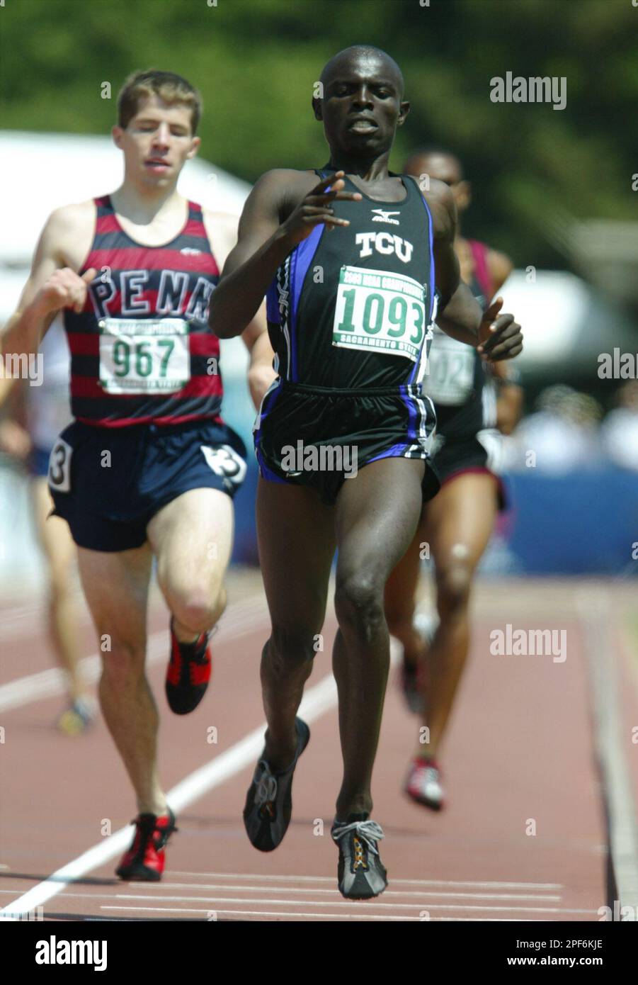 Jackson Langat, right, of Texas Christian University crosses the finish ...