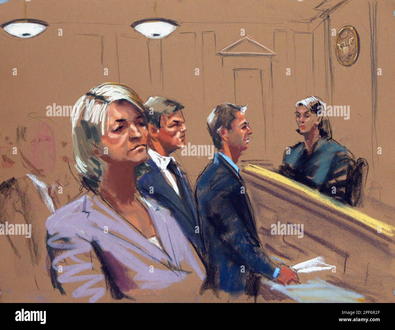 Martha Stewart, left, and her stockbroker, Peter Bacanovic, second left ...