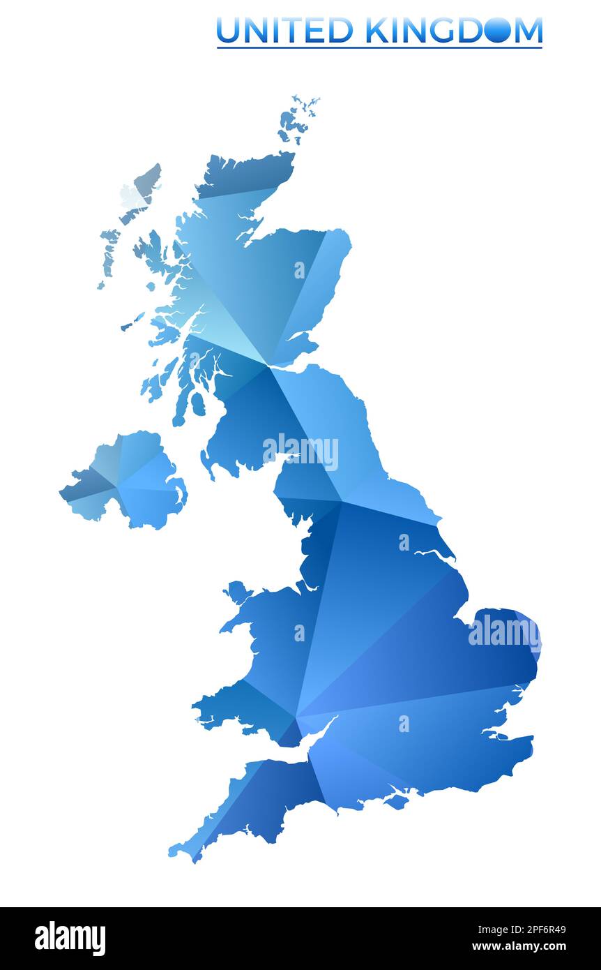 Vector polygonal United Kingdom map. Vibrant geometric country in low ...
