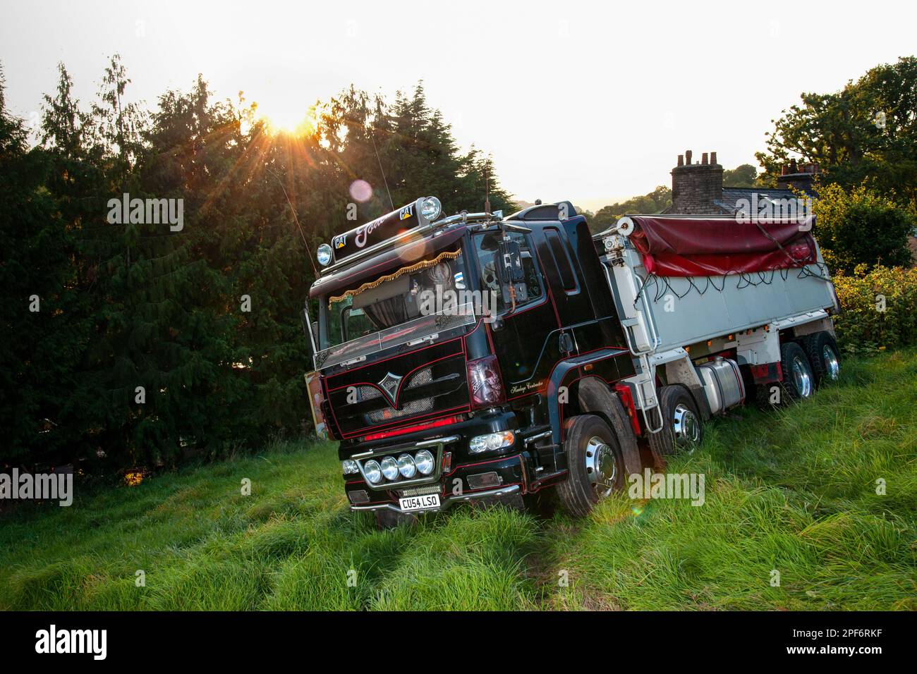 Foden Alpha eight-wheel bulk tipper parked in a field in Derbyshire on ...