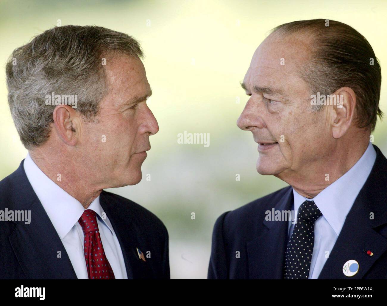 U.S. President George W. Bush, left, and French President Jacques ...