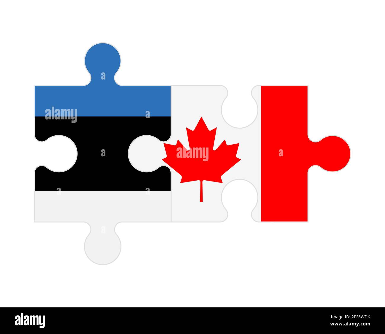 Connected puzzle of flags of Estonia and Canada, vector Stock Vector ...