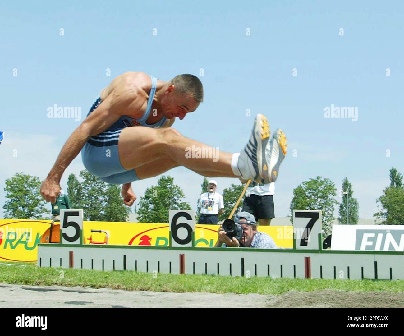 Roman Sebrle from the Czech Republic makes an attempt during the long ...