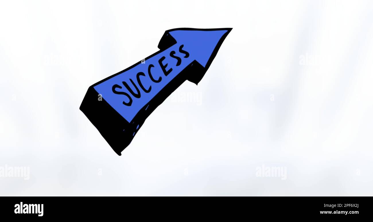 Image of arrow with success text on white background Stock Photo - Alamy