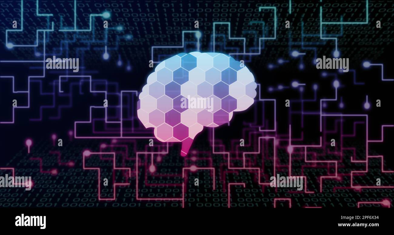 Animation neon brain network connections hi-res stock photography and ...