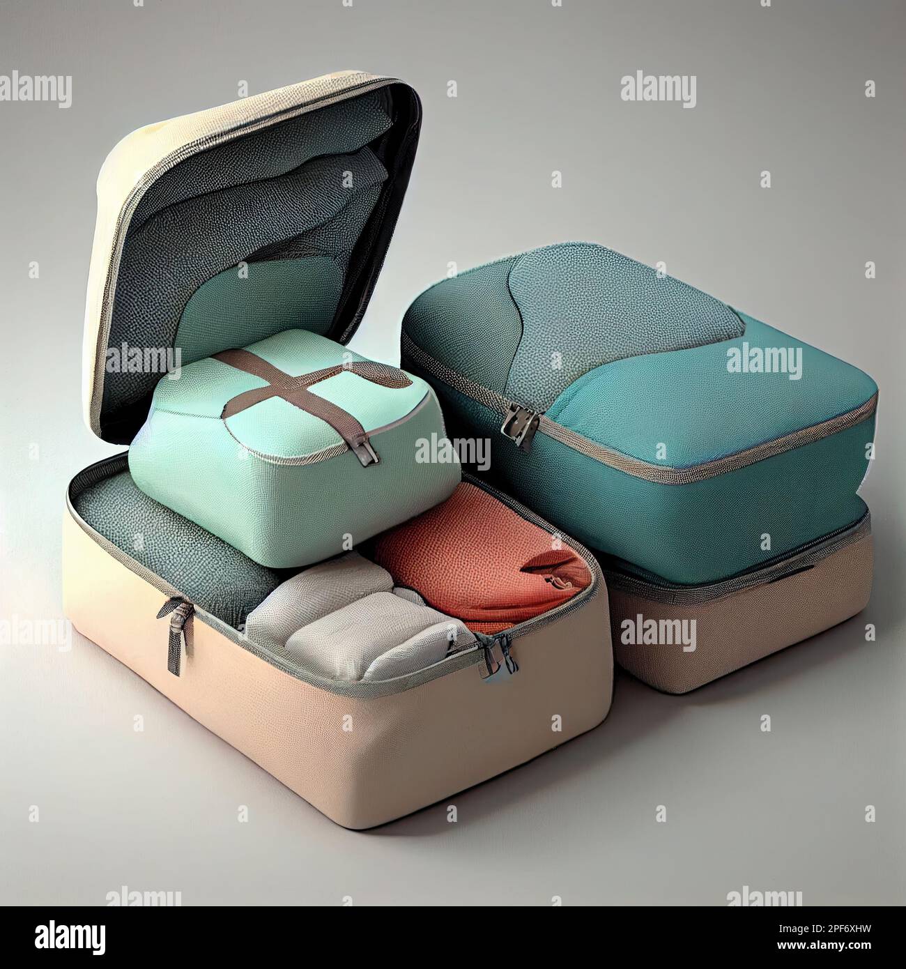 three suitcases with one open and the other closed, all in different ...