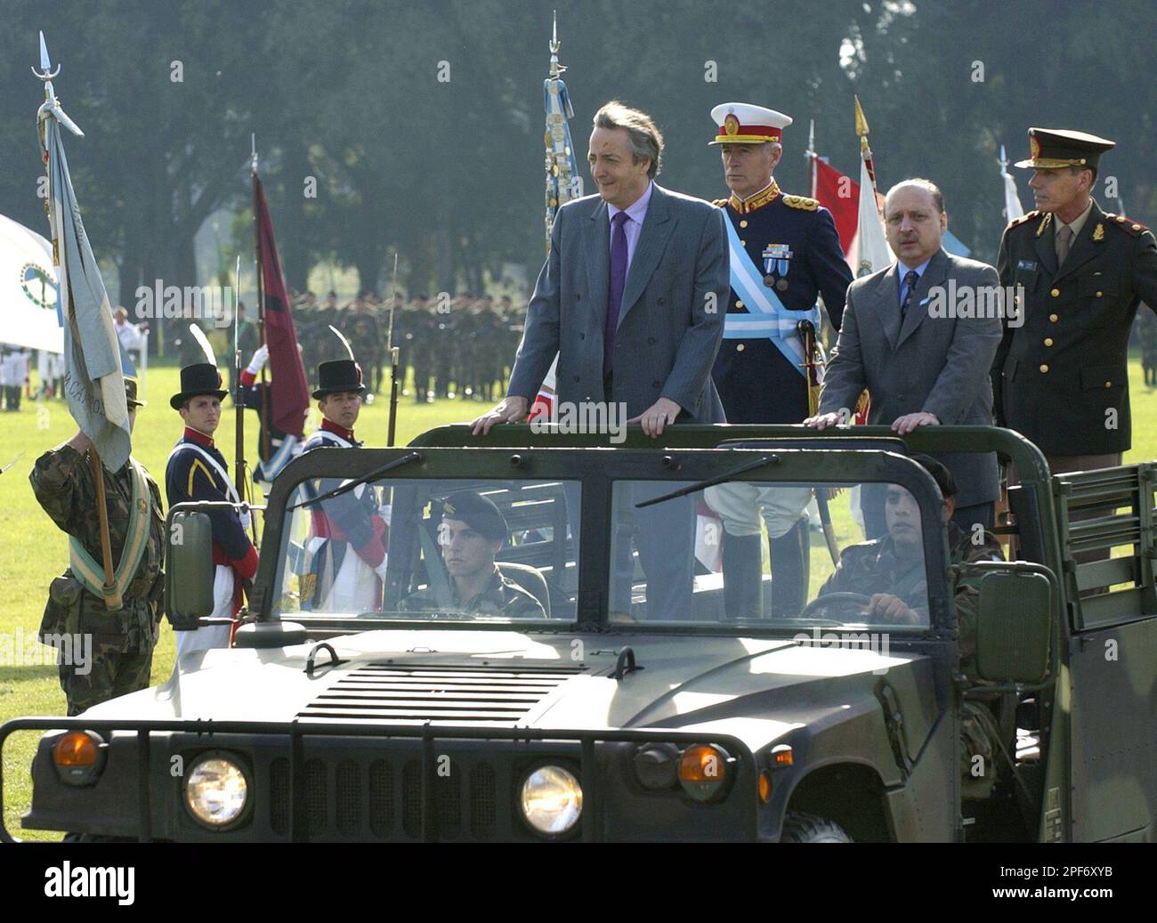 Argentina's President Nestor Kichner reviews the honor guard during ...