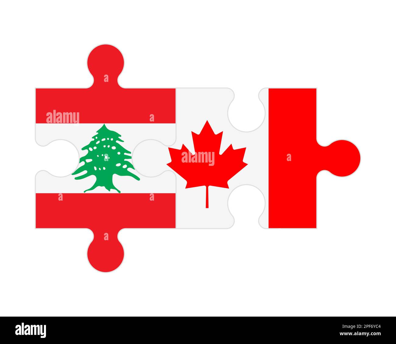 Connected puzzle of flags of Lebanon and Canada, vector Stock Vector ...