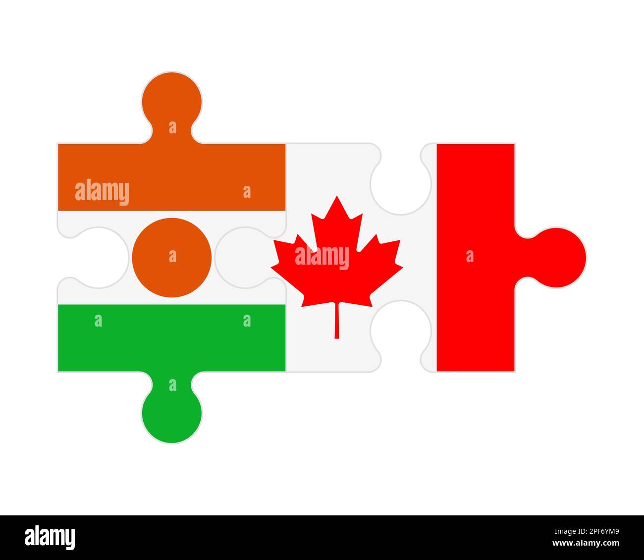 Connected puzzle of flags of Niger and Canada, vector Stock Vector ...