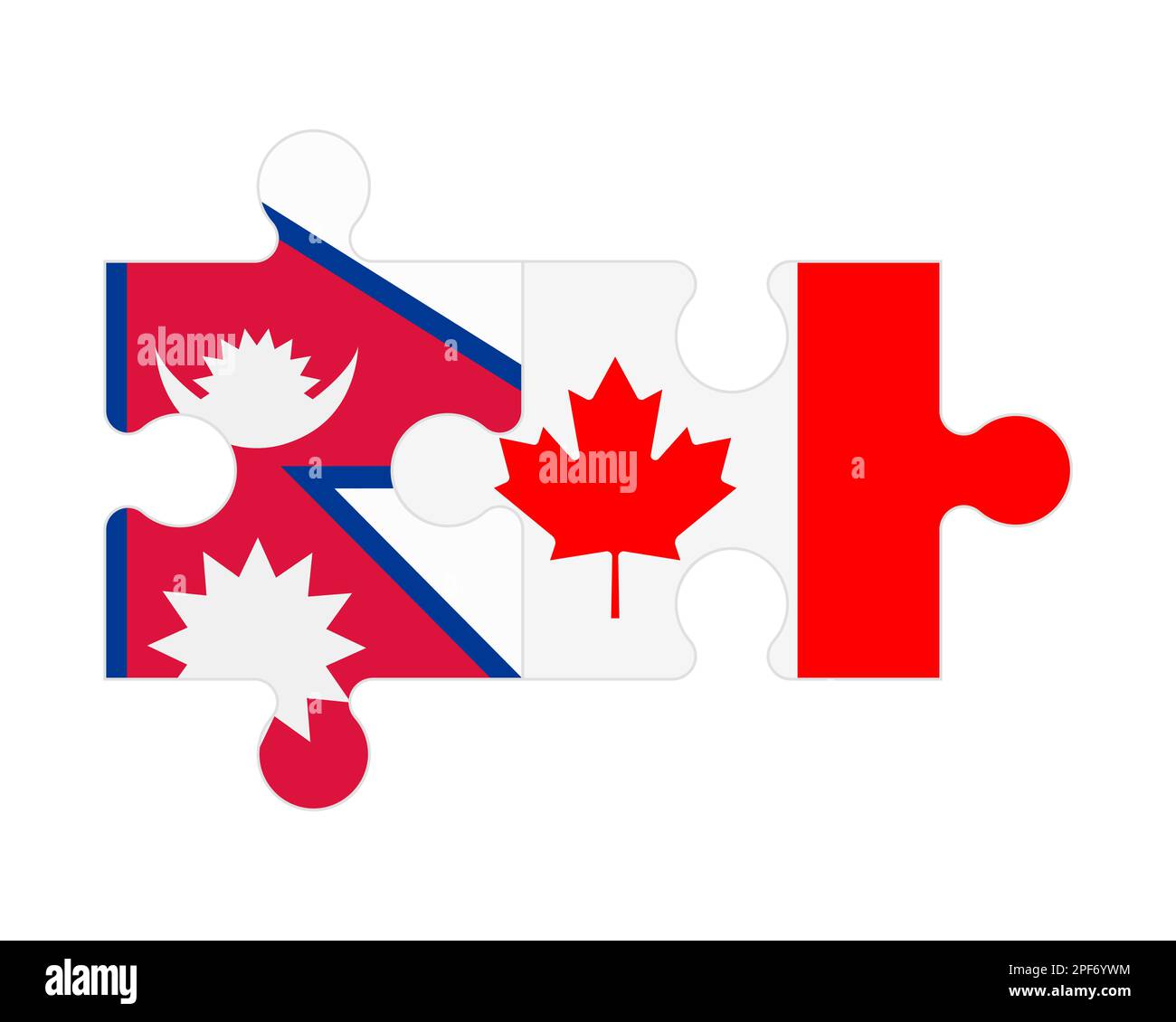 Connected puzzle of flags of Nepal and Canada, vector Stock Vector ...