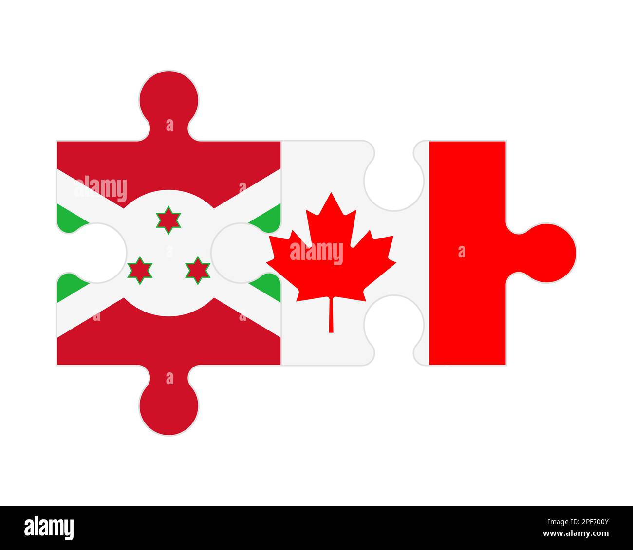 Connected puzzle of flags of Burundi and Canada, vector Stock Vector ...