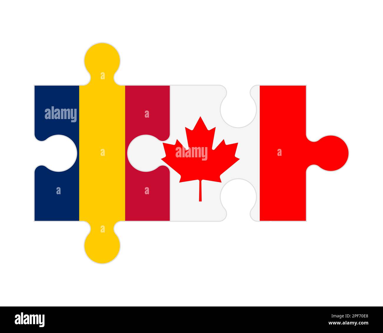 Connected puzzle of flags of Chad and Canada, vector Stock Vector Image ...