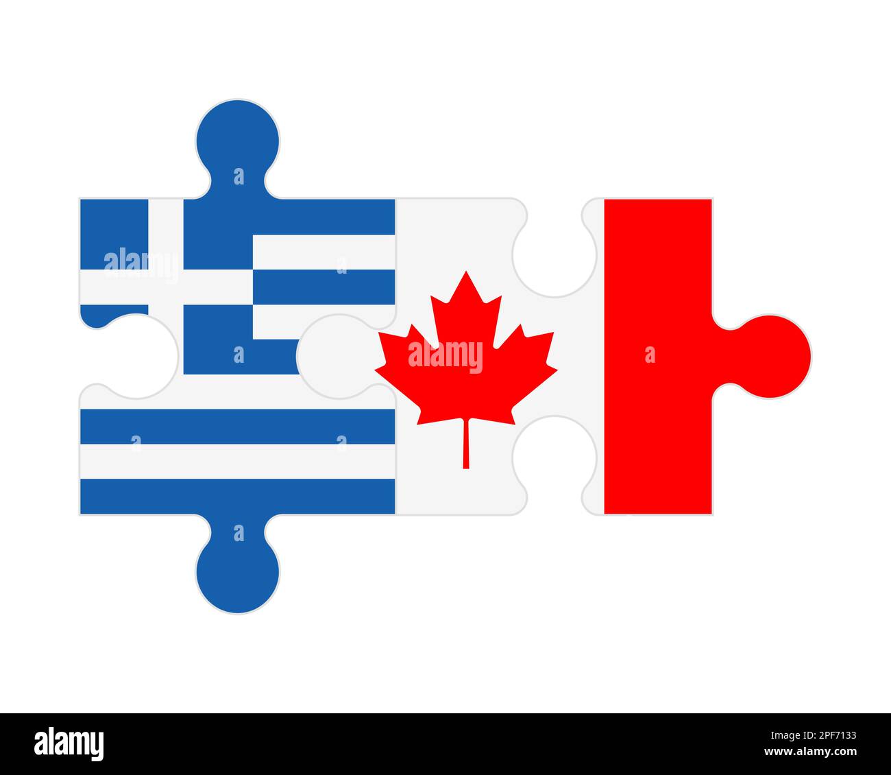Connected puzzle of flags of Greece and Canada, vector Stock Vector ...