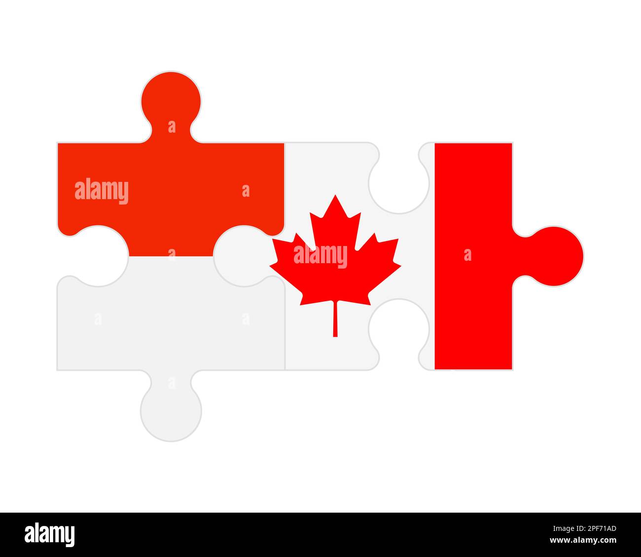 Connected puzzle of flags of Indonesia and Canada, vector Stock Vector ...